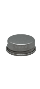 28 mm Metal Screw Cap with PE Foam* Liner, Silver - Waterloo Container